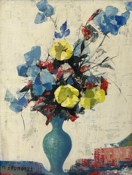 Marcel Delmotte | Still life with a bouquet of flowers | MutualArt