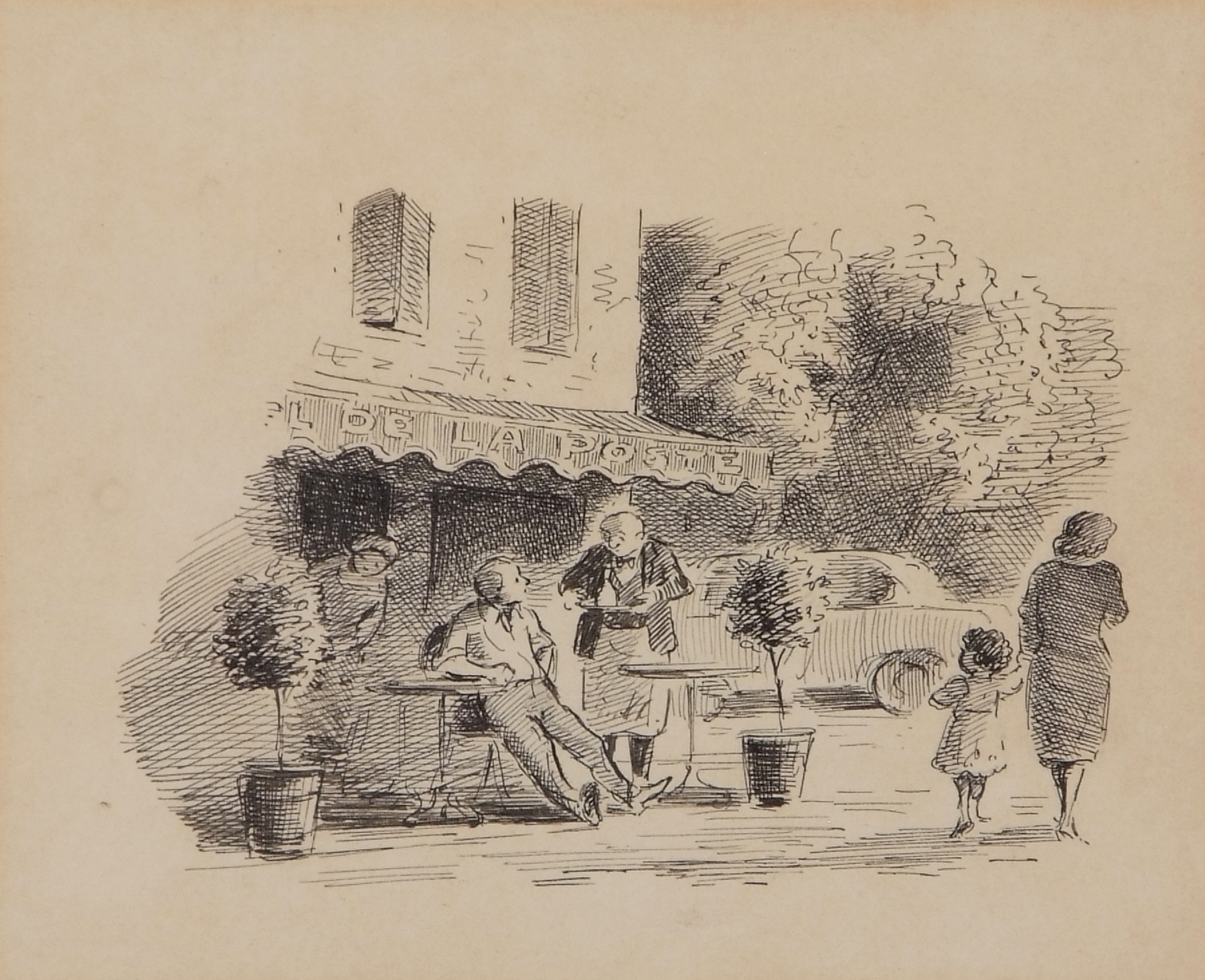Edward Ardizzone | French cafe scene | MutualArt