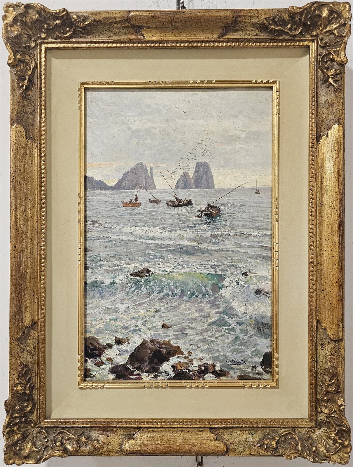 Attilio Pratella | Pescatori al largo di Capri | MutualArt