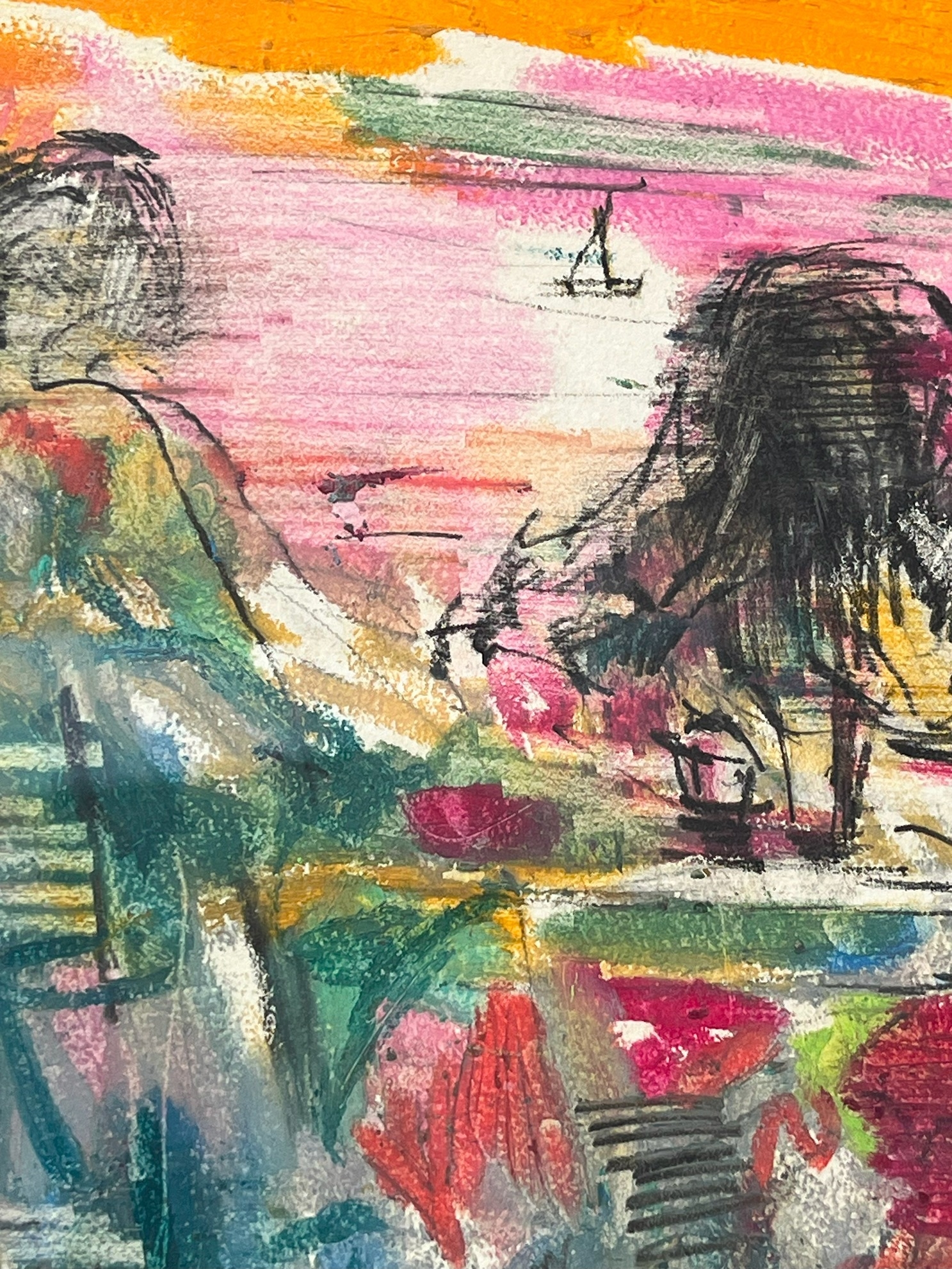Zubel Kachadoorian | ZUBEL KACHADOORIAN Mid Century Mixed Media of Nude ...