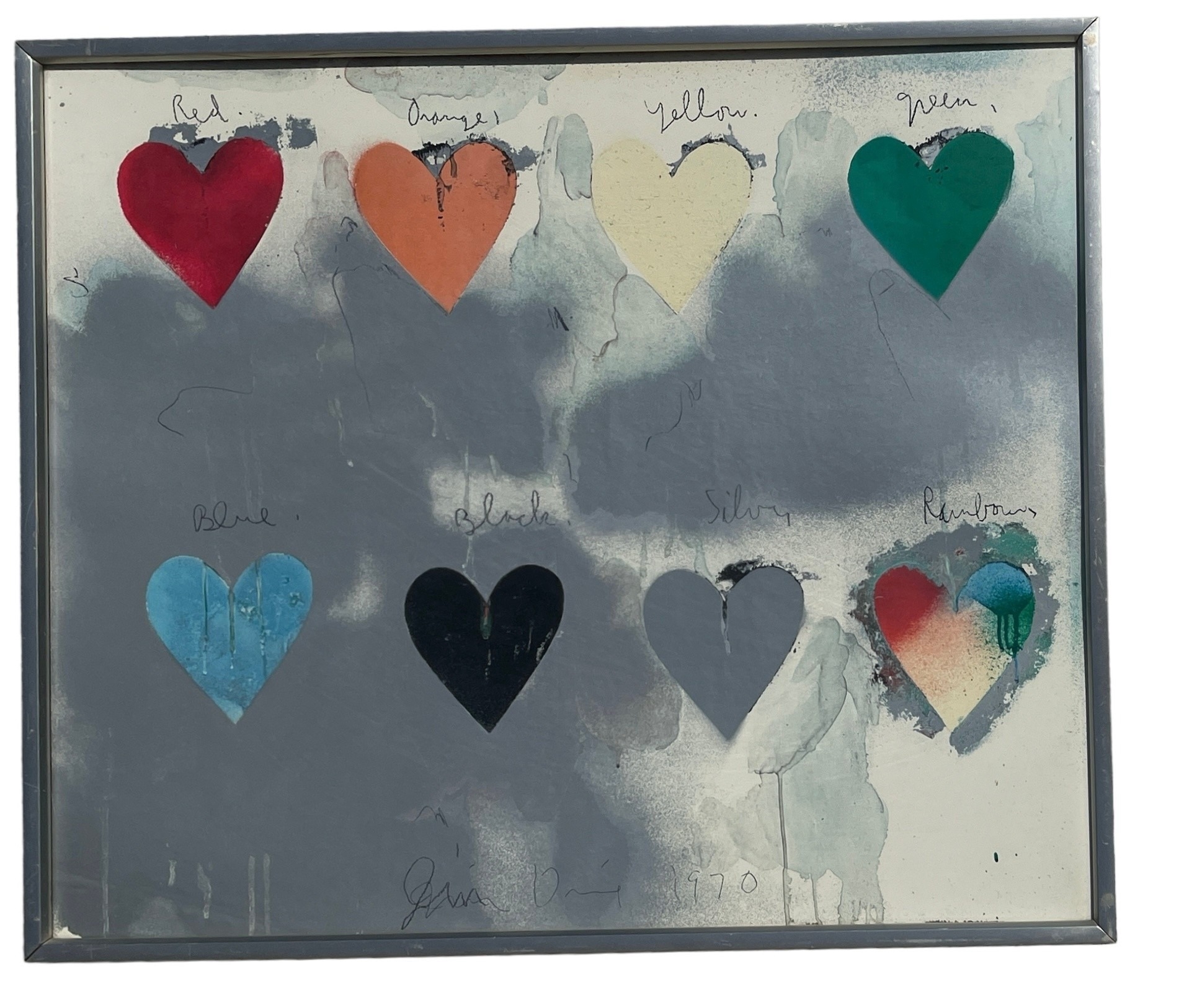 Jim Dine | JIM DINE Eight Hearts Pop Art Lithograph | MutualArt