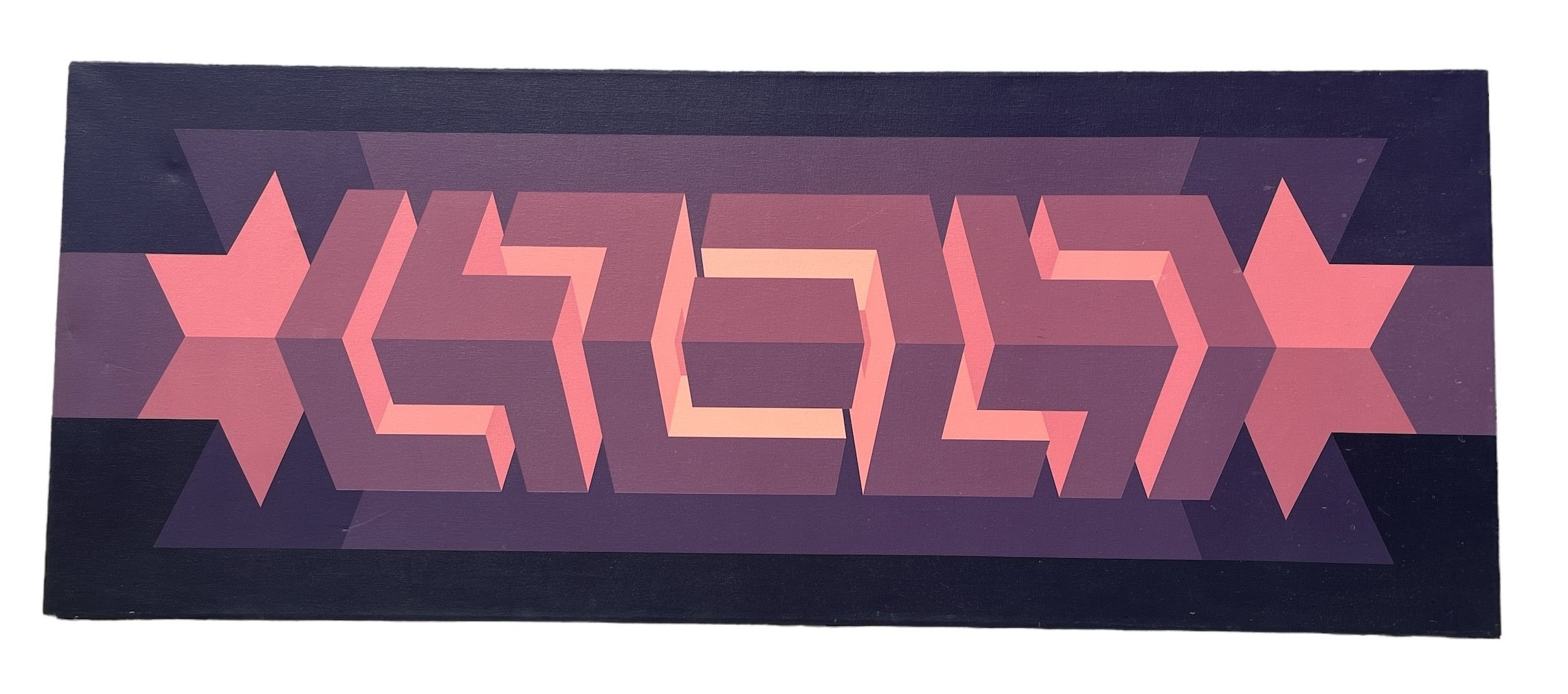 Brian Halsey | BRIAN HALSEY Signed Op Art DYNON 1980, Acrylic on Canvas ...