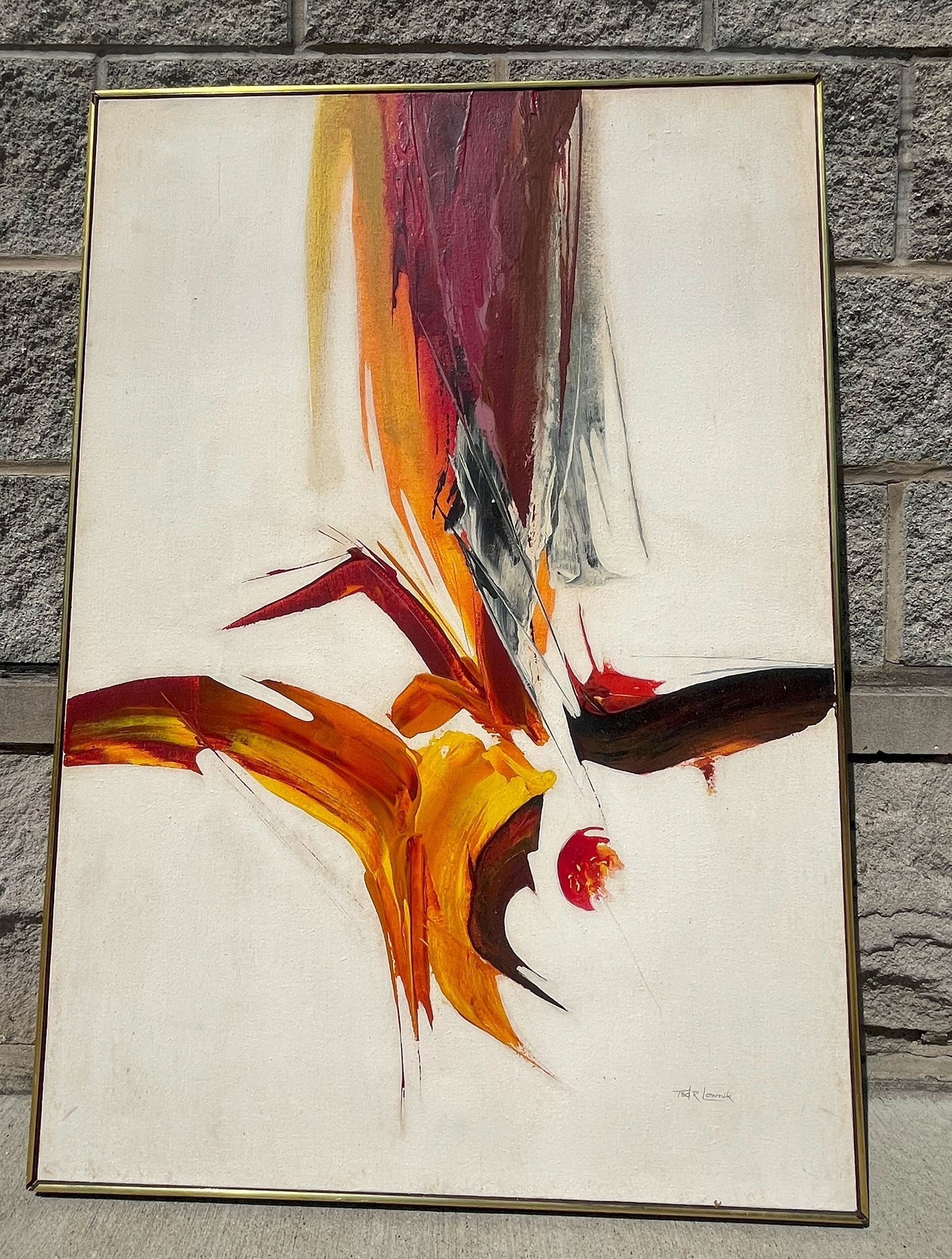 Ted Lownik | Mid Century TED LOWNIK Abstract Oil on Canvas, Signed ...