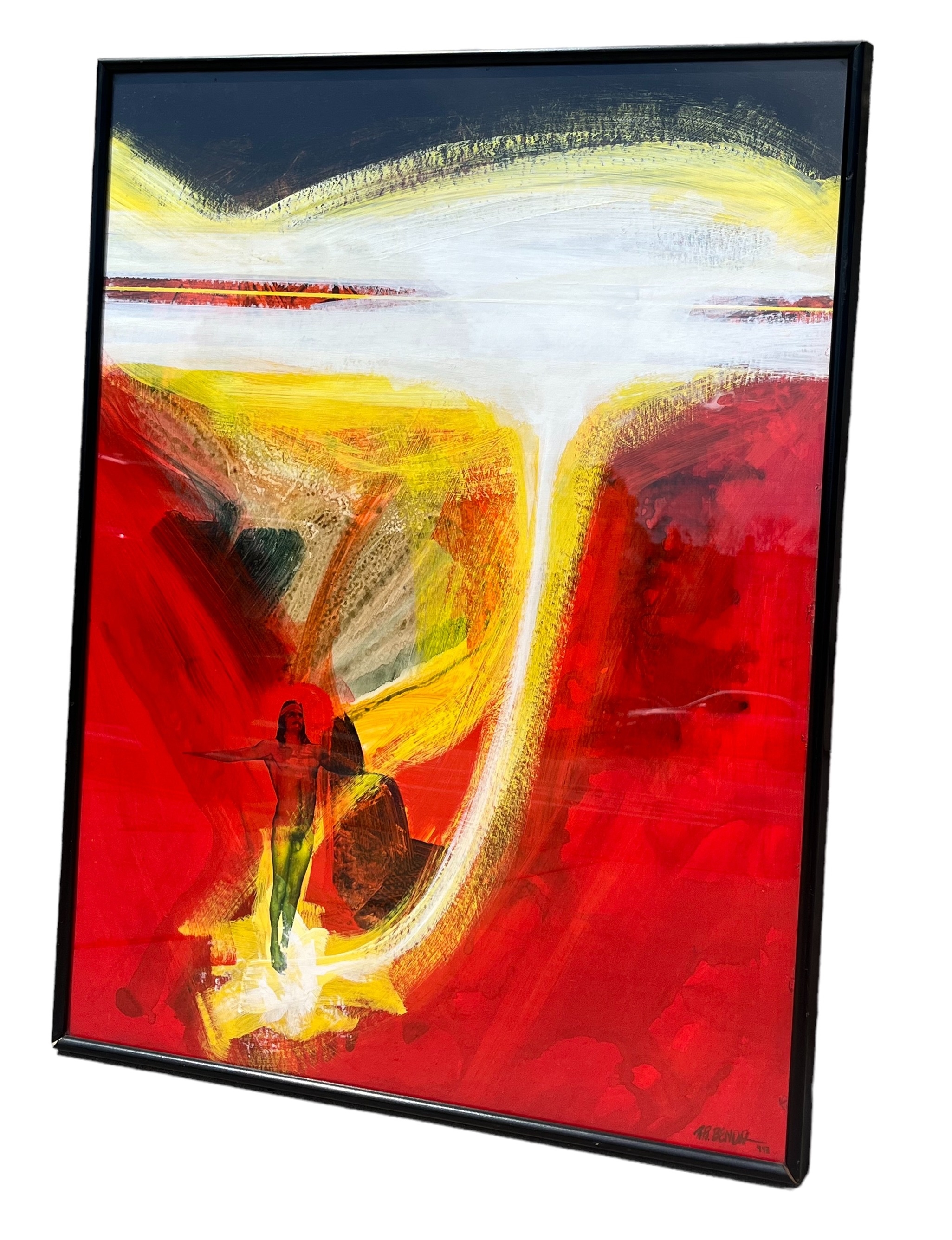 Richard R. Benda | RICHARD BENDA Surrealist Mixed Media of Nude Man ...