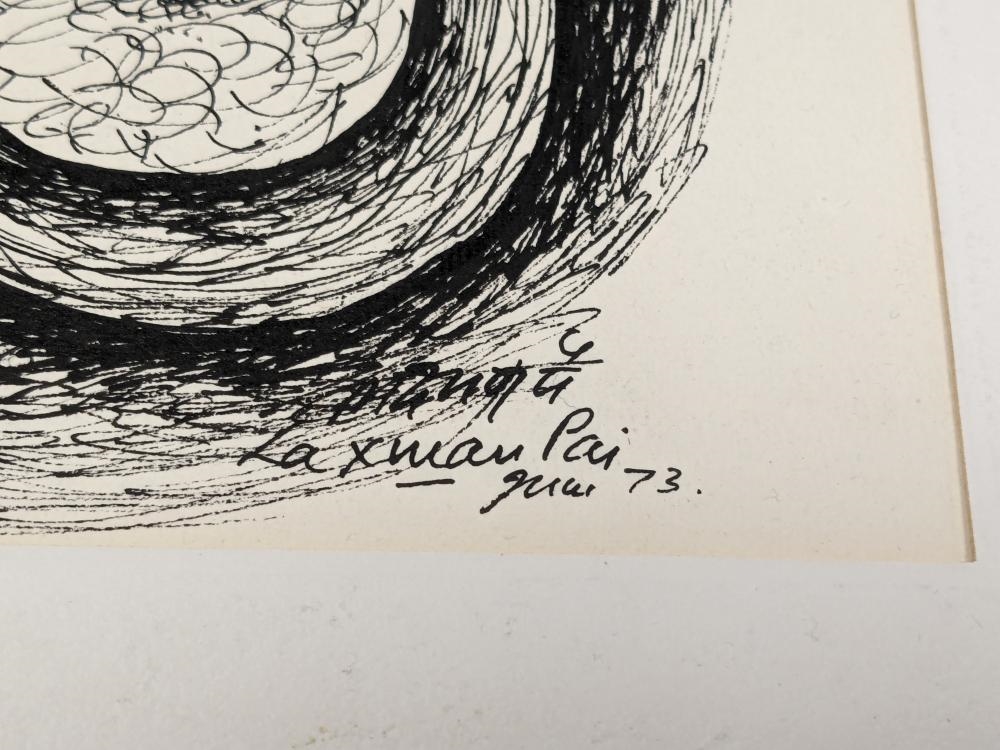 Laxman Pai | India/France. 1973. Ink drawing of a figural surrealist ...