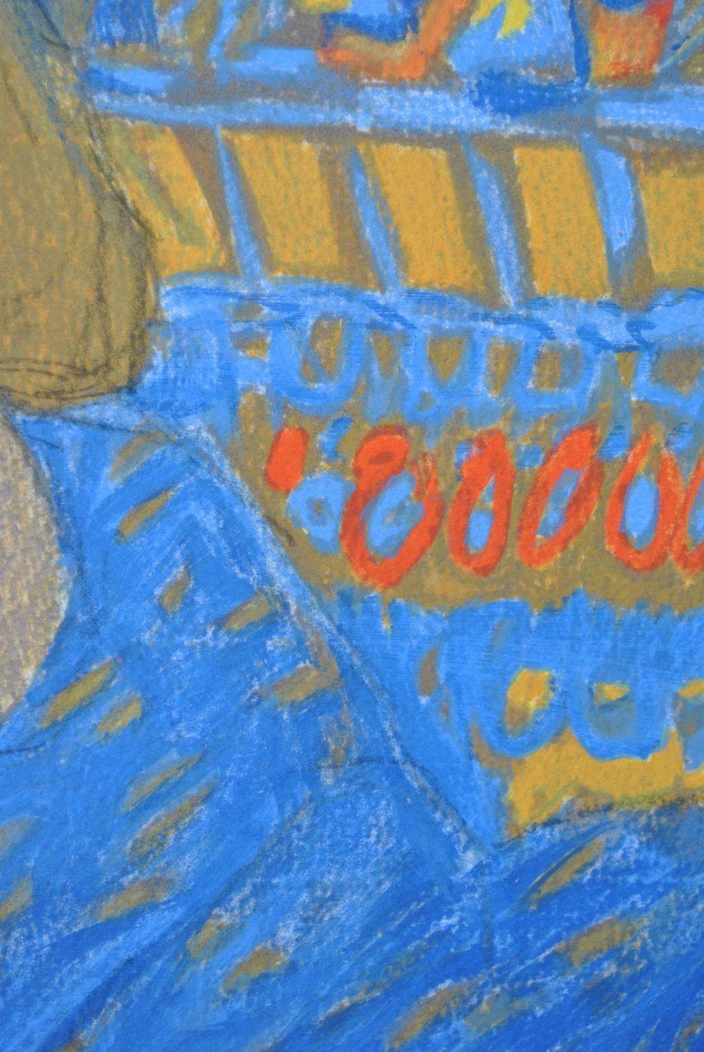 Robert Stenne | Femme rousse en robe bleue (1980) | MutualArt