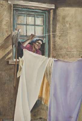 Columbus Knox | Columbus Knox (American, 1923-1999) - Hanging Laundry ...