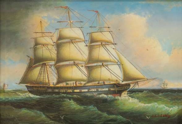 William Edward Webb | A Three-Mast Ship | MutualArt