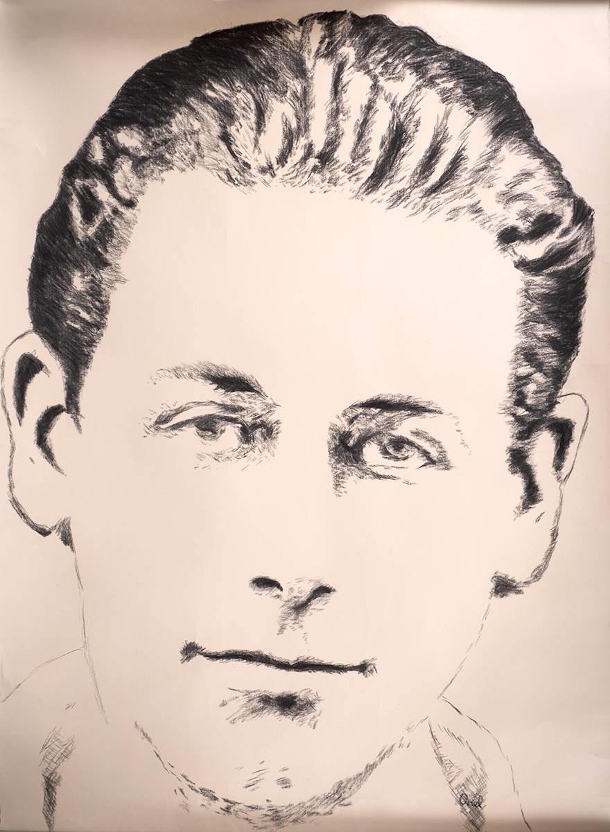 Oriel Lett | Oriel Lett charcoal drawing of Kevin Barry | MutualArt