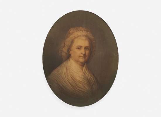 E. C. Middleton | Pair of Oval George and Martha Washington Portraits ...