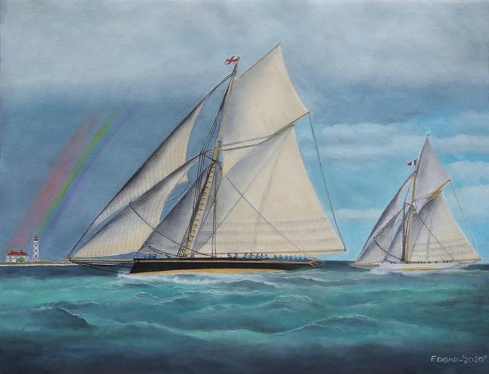 Mark Edgar | AMERICA'S CUP RACE OFF OF SANDY HOOK LIGHT (2020) | MutualArt