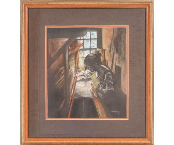 Dolores Henry | Dolores Henry (b. 1958) pastel of a young woman working ...