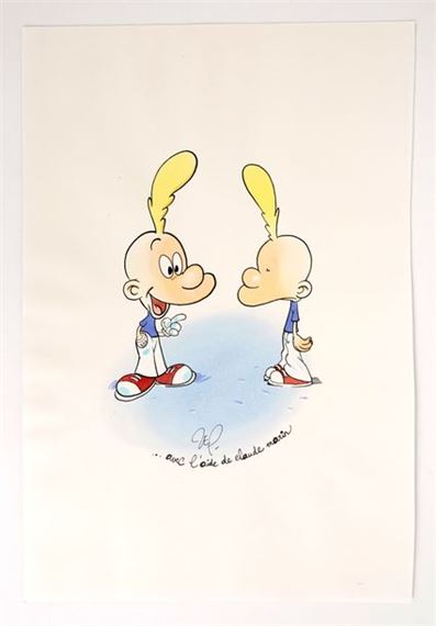 Zep | ZEP Titeuf Hommage à Claude Marin Aquarelle | MutualArt