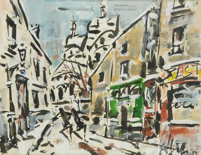 Gen Paul | GEN PAUL (1895-1975). View of Montmartre, Paris. Gouache on ...