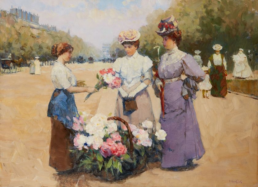 Victor Guerrier | Victor GUERRIER (1893-1968) La vendeuse de fleurs aux ...