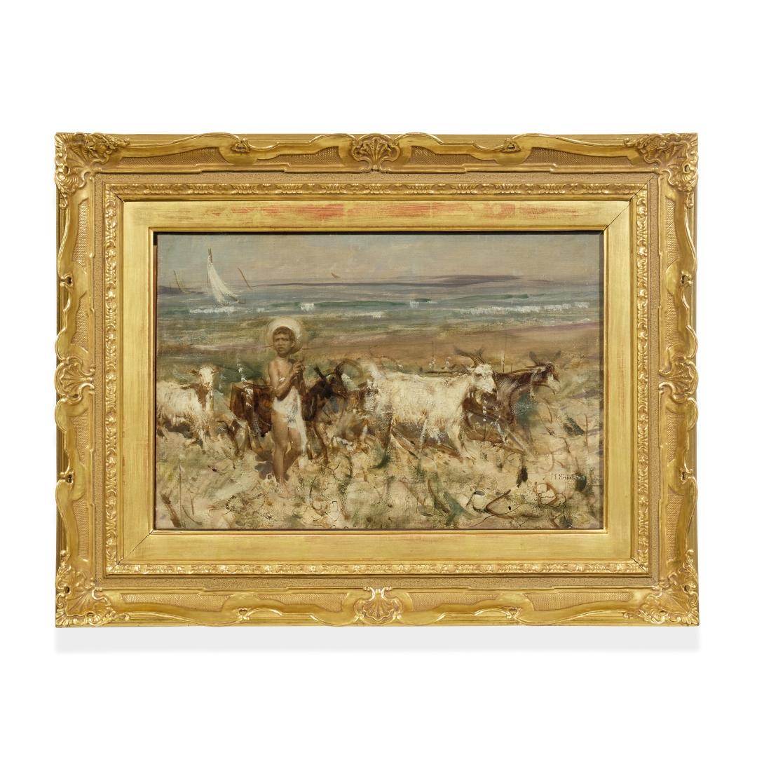 Francesco Paolo Michetti | Shepherd boy on the beach | MutualArt