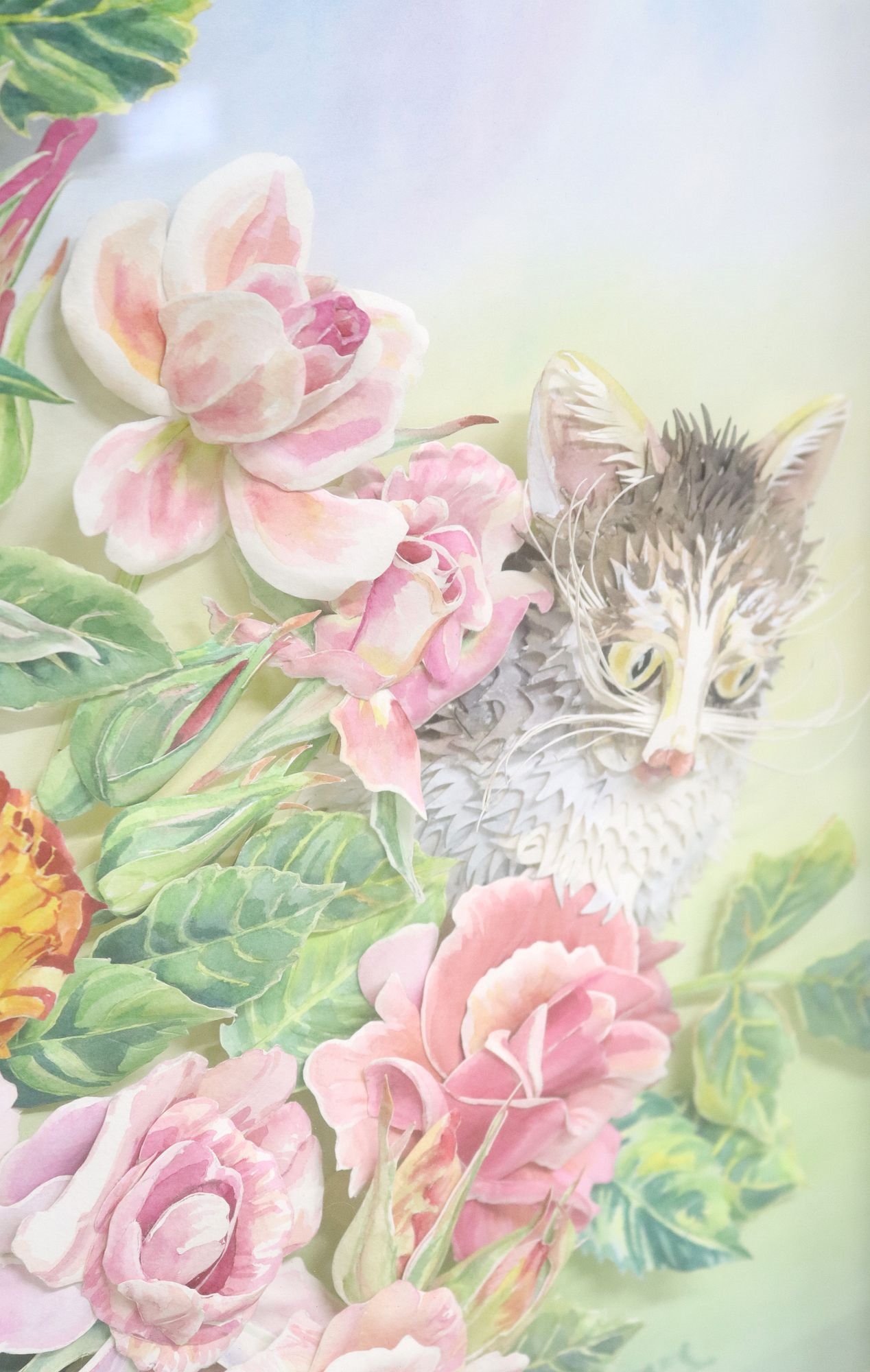 Shou Ping | SHOU PING (20TH C.) THREE-DIMENSIONAL PAPER SCULPTURE CAT ...