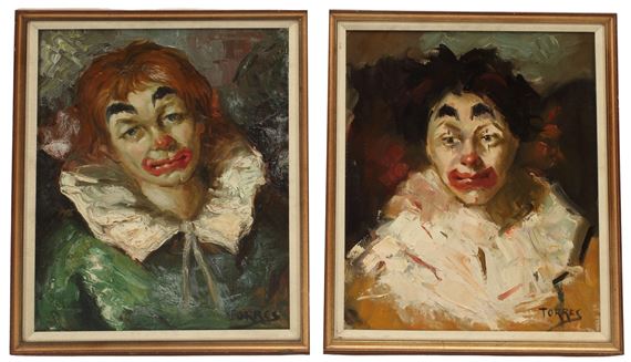Leon Franks | 2) AFTER LEON FRANKS PORTRAITS OF SAD CLOWNS | MutualArt