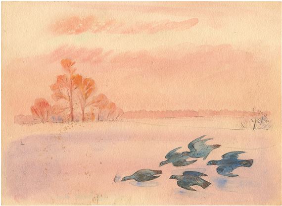 Nikolai Andreevich Tyrsa | Partridges over water | MutualArt
