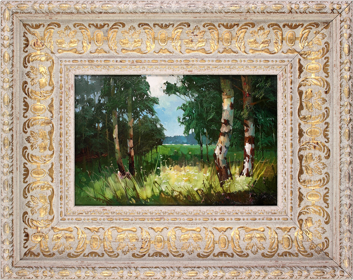 Bykov Victor Alexandrovich | Landscape with birch trees (2012) | MutualArt