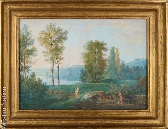 Augustin Bluteau | Italian landscape with antique-style figures Italian ...
