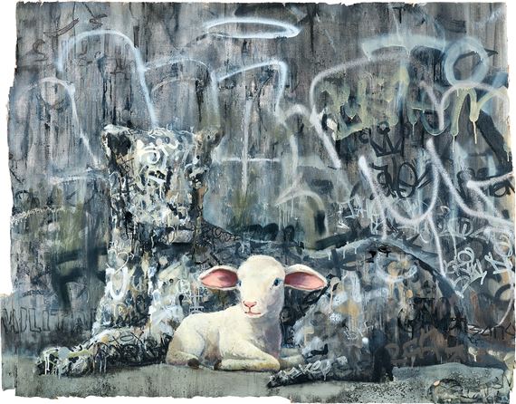 Banksy | The Leopard and Lamb (2016) | MutualArt