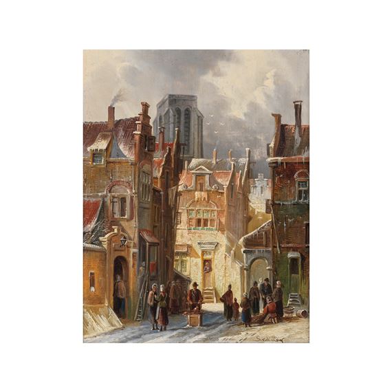 Simon van der Ley | Dutch village animated by figures | MutualArt