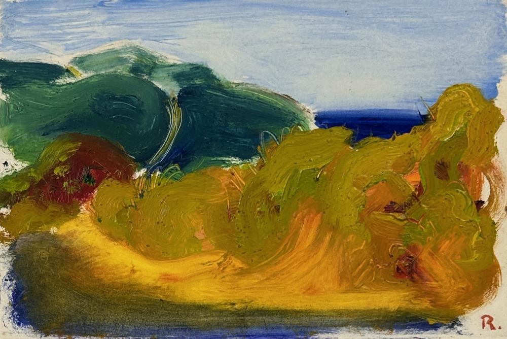 Paul Resika | Yellow Harbor - Deep, boat on the water (1998) | MutualArt