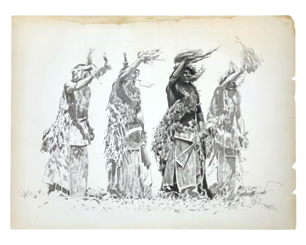 Thomas E. Mails | Thomas E. Mails Native American Charcoal Drawing ...