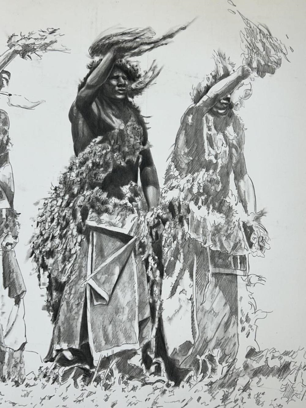 Thomas E. Mails | Thomas E. Mails Native American Charcoal Drawing ...