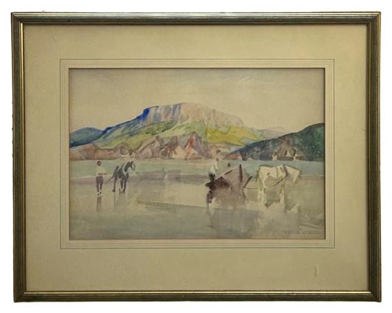Frank Nelson Wilcox | Signed Frank Wilcox Watercolor Landscape on Paper ...
