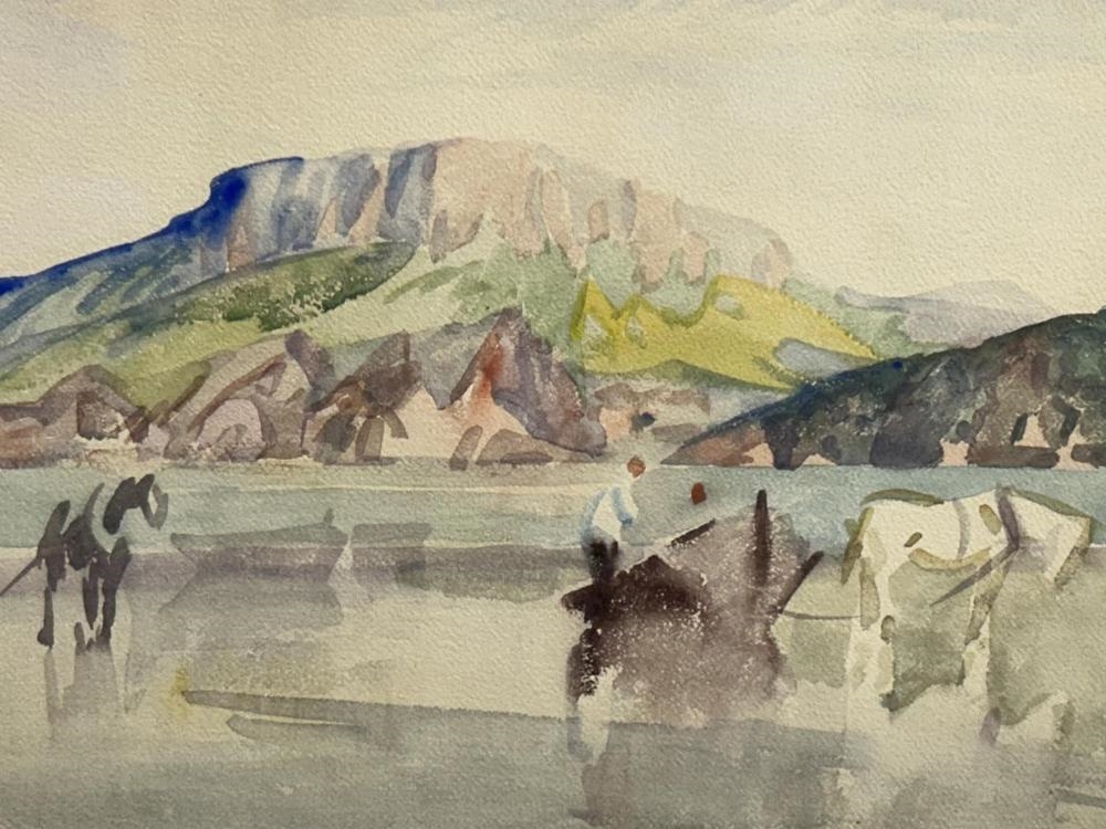 Frank Nelson Wilcox | Signed Frank Wilcox Watercolor Landscape on Paper ...