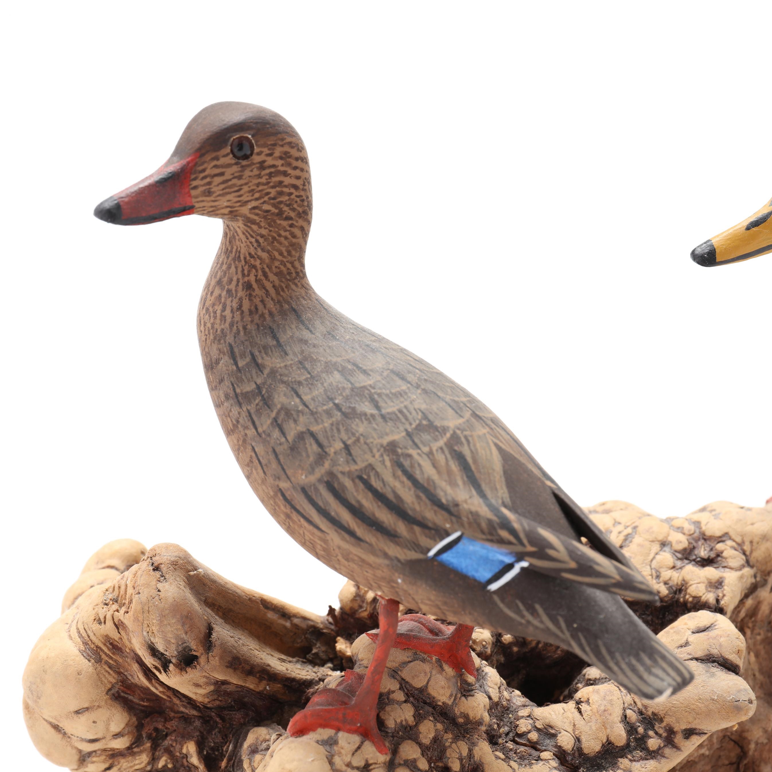 John And Patty Waterfield | Miniature Mallard Pair on Wooden Base ...