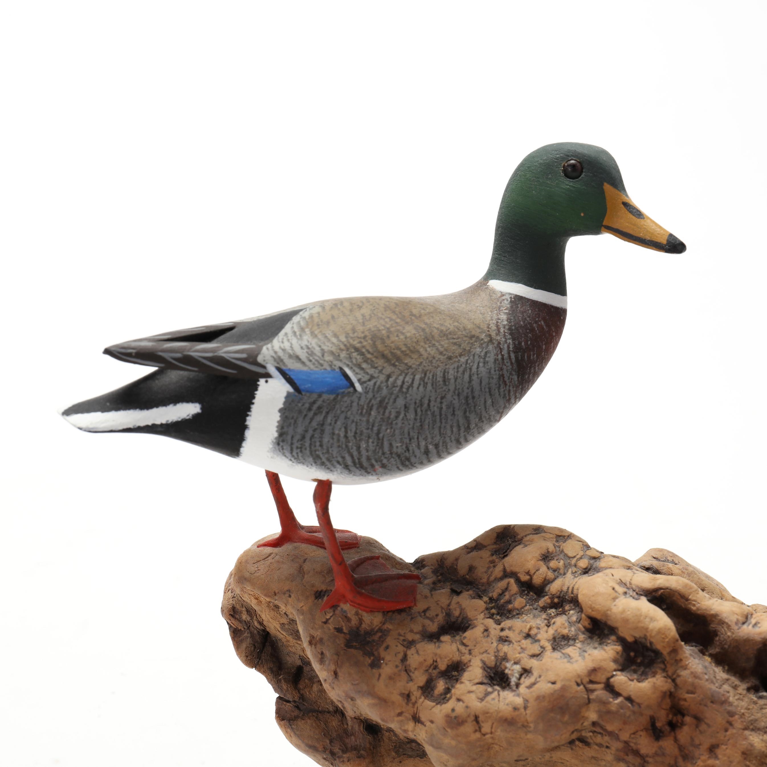 John And Patty Waterfield | Miniature Mallard Pair on Wooden Base ...