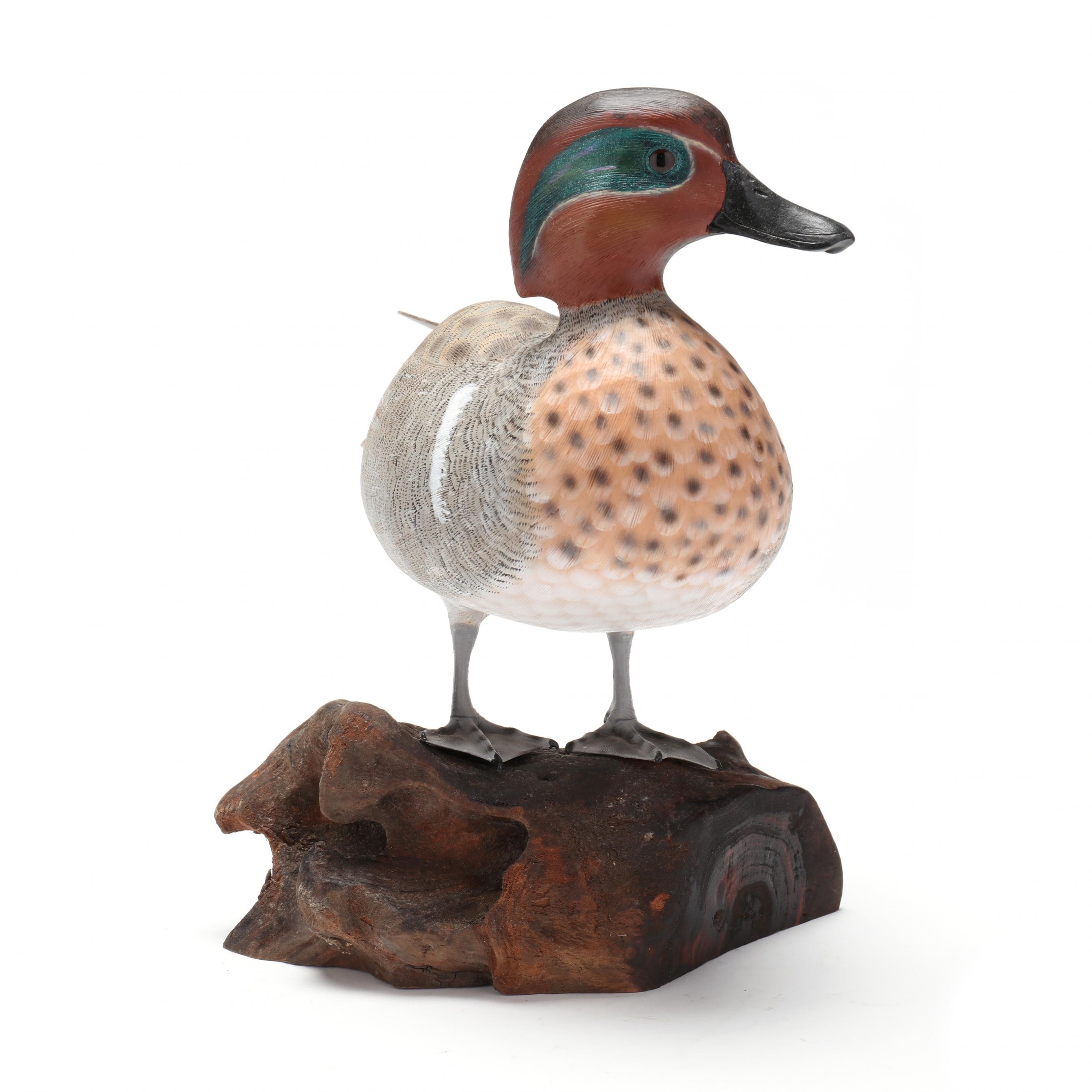 William Veasey | Green Winged Teal Mounted on Driftwood (Circa 2000 ...