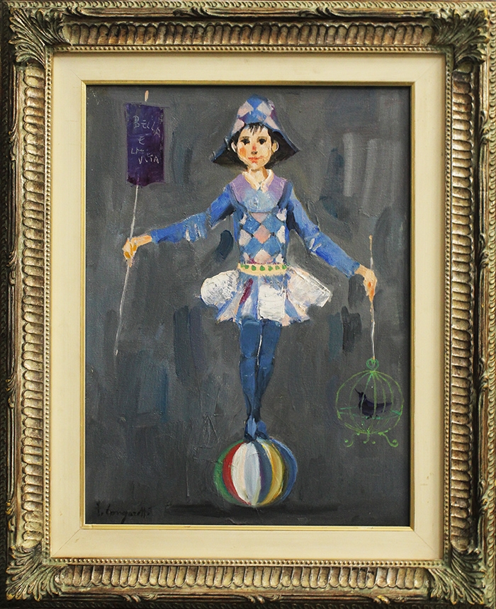 Trento Longaretti | Piccolo arlecchino sul pallone | MutualArt