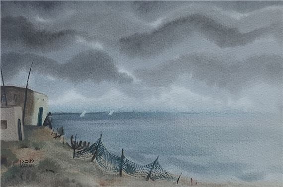 Moshe Kagan | Fishrman in the See of Galilee | MutualArt