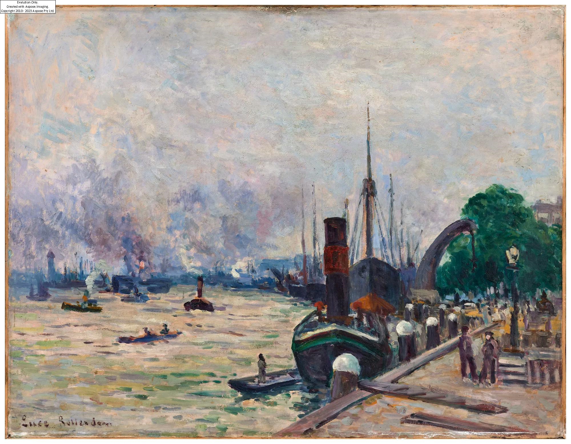 Maximilien Luce | Le port de Rotterdam - 1908 | MutualArt