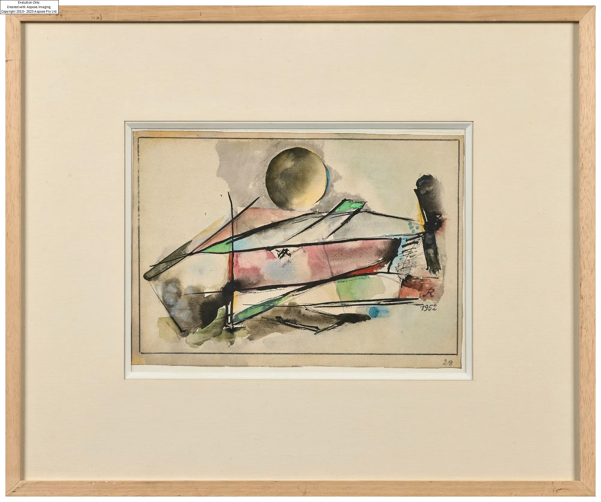 Hans Reichel | Esquisse de lignes fuyantes avec une pleine lune ...