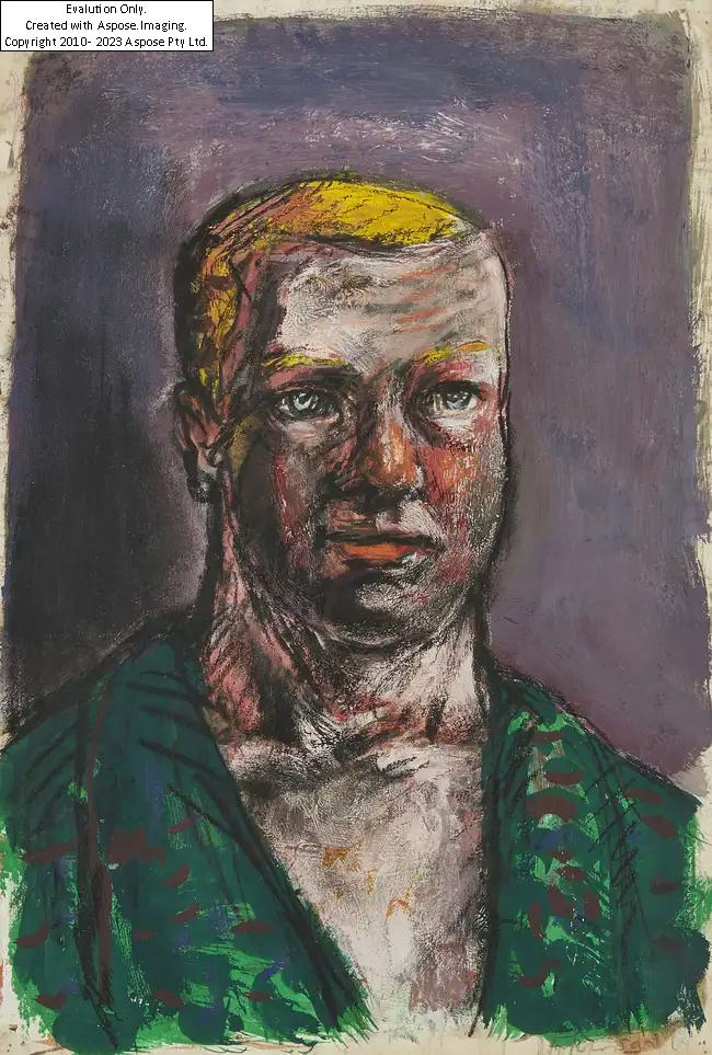 Peter Howson Obe | Portrait of a Boy with Yellow Hair; pastel on paper ...