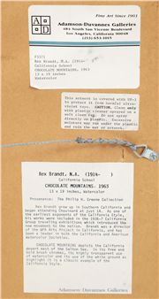 Rex Brandt | Rex Brandt Watercolor Chocolate Mountains 1963 (1963 ...