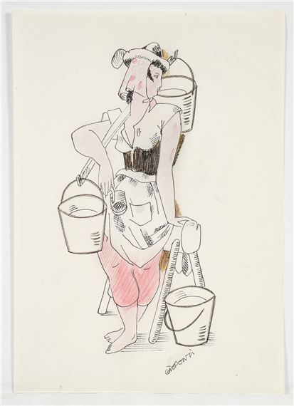 Gio Ponti | Gio Ponti 1930 drawing for Palazzo Mezzanotte Buckets (1930 ...