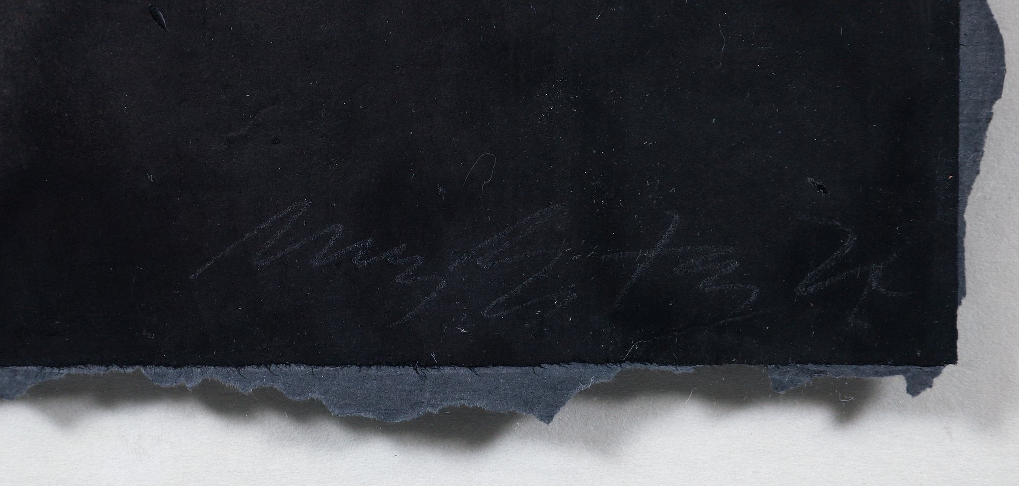 Ming Fay | 2 framed Ming G. Fay Drawings on handmade black dyed paper ...