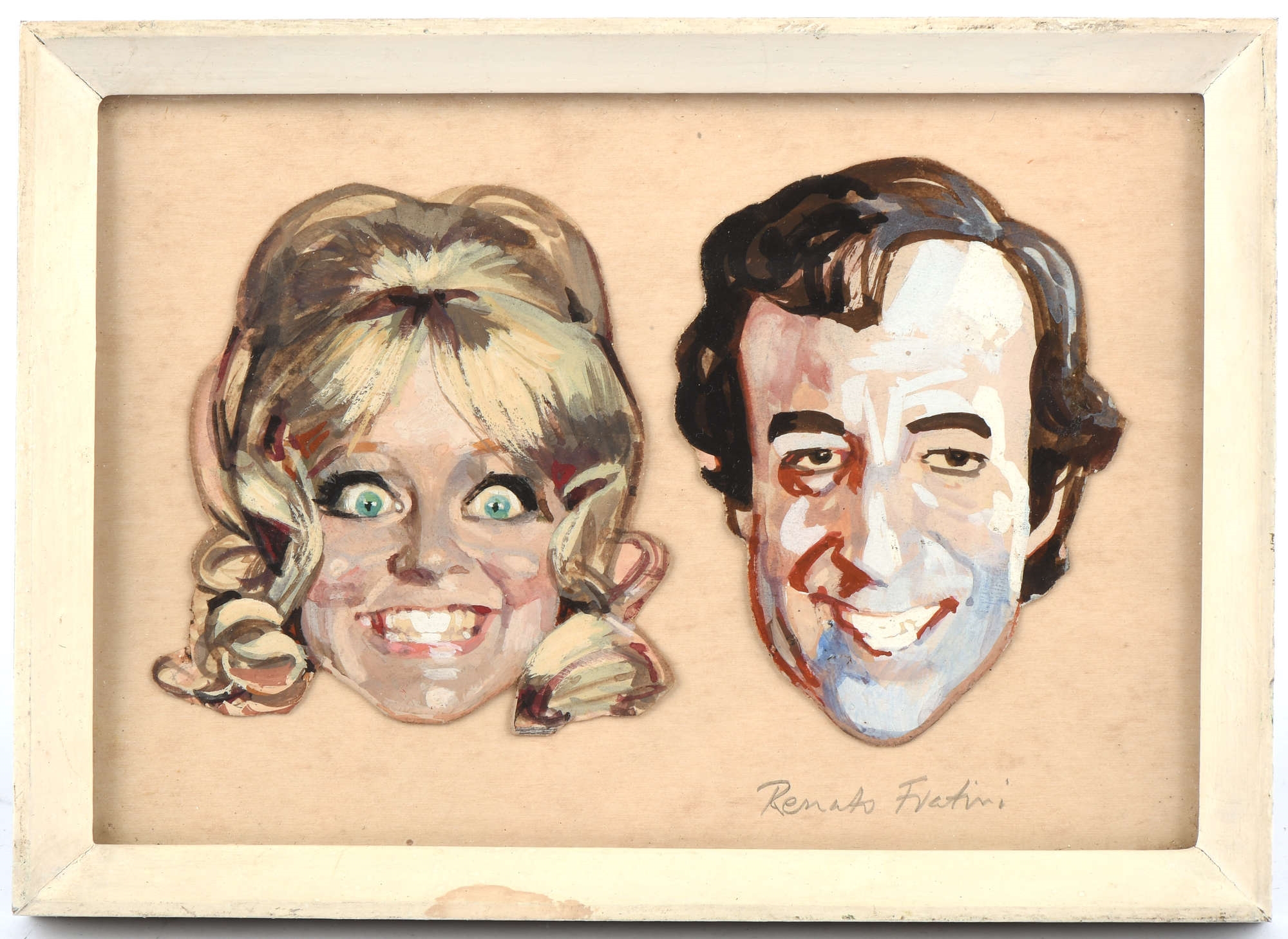 Renato Fratini | - Two small paintings of Goldie Hawn and Peter Sellers ...