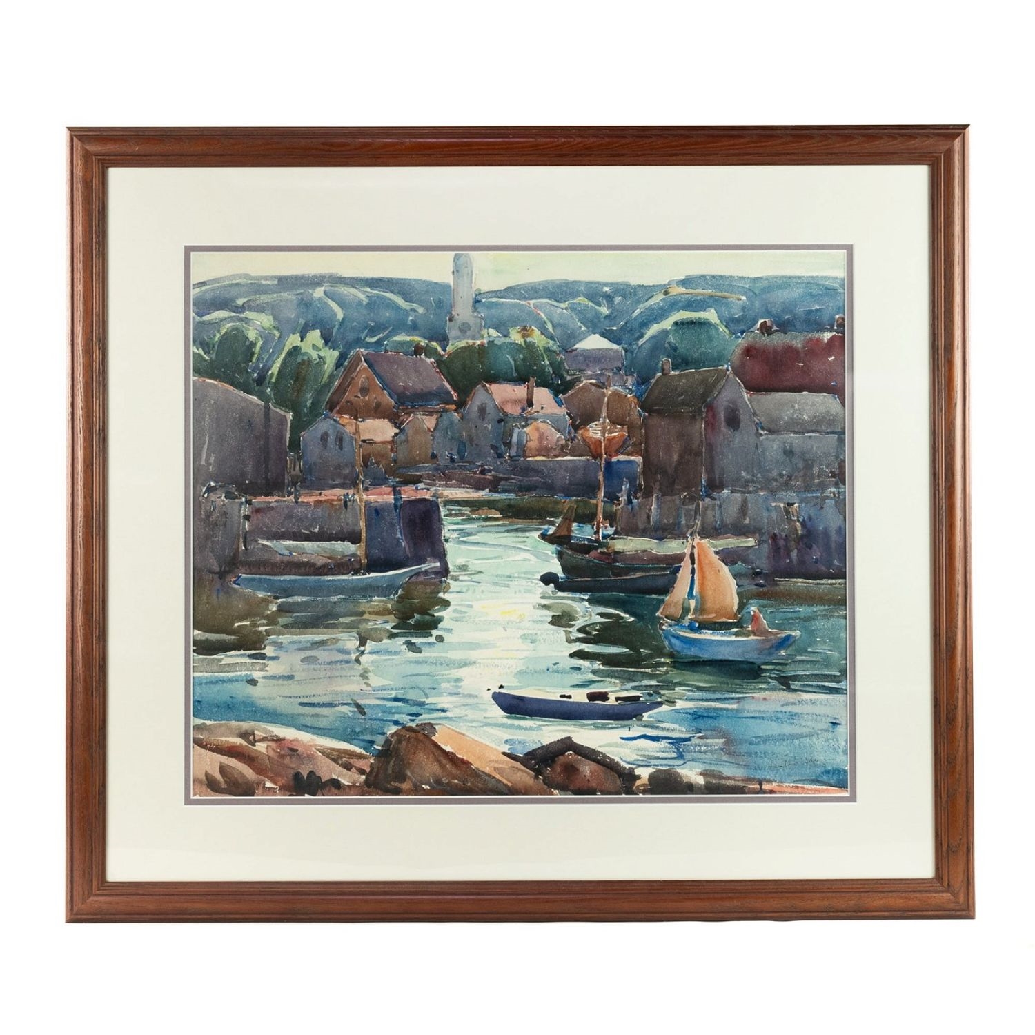 William Lester Stevens | William Lester Stevens Harbor Watercolor on ...