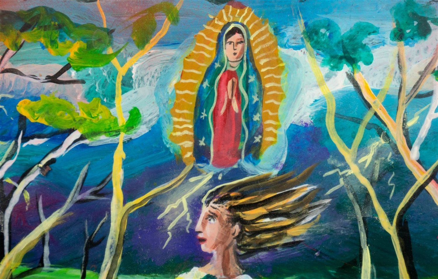Selva Prieto Salazar | Style of Salazar 'Electric Storm' Folk Art ...