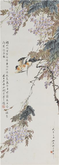 Jin Rutian | BIRDS AND WISTERIA | MutualArt