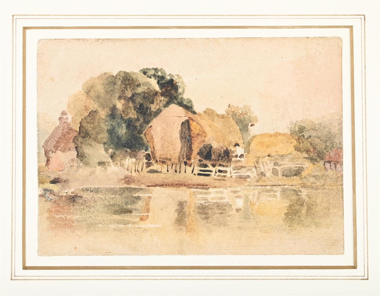 Peter de Wint | THE VILLAGE BEYOND THE WATER | MutualArt