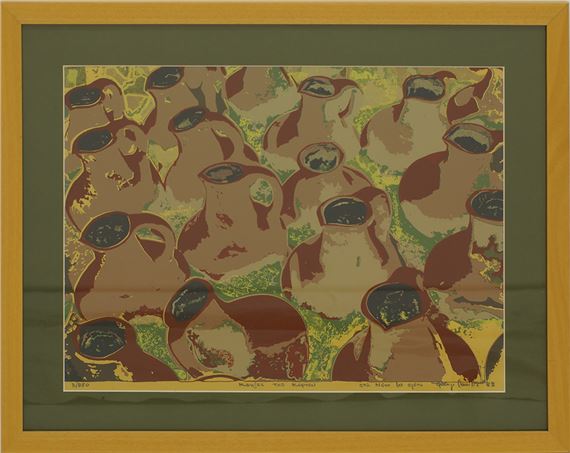 Giorgos Lanitis | silkscreen with ceramic pots (83) | MutualArt