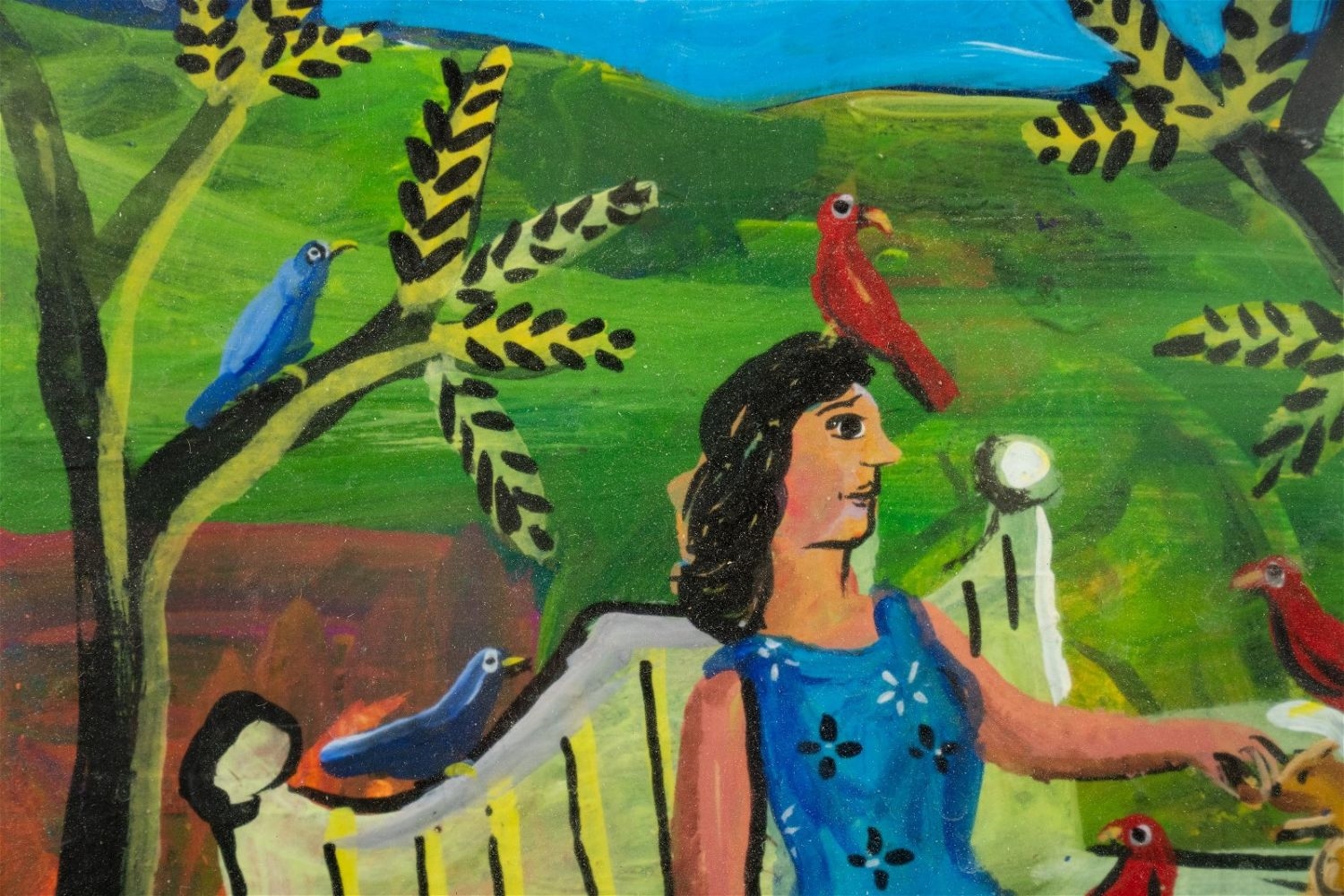 Selva Prieto Salazar | Style of Salazar 'Shy Woman' Folk Art Retablo ...